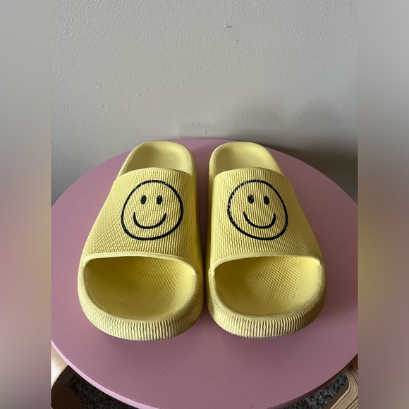 Shoes | Thick Rubber Smiley Face Slides | Poshmark